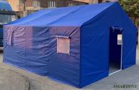 China Blue Disaster Relief Tent Oxford Steel Tube Frame Outdoor Event Tent Temporary Shelter 3X4M for sale