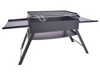 China Black Chromed Steel Charcoal Camping Barbecue Grill Mini Foldable 86X33.5X43cm for sale