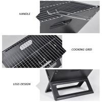 China Slim Camping Portable Charcoal Outdoor Grills Chromed Steel Foldable 45X30X30cm for sale