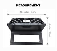 China Slim Camping Portable Charcoal Outdoor Grills Chromed Steel Foldable 45X30X30cm for sale