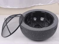 China MGO Stone Barbecue Fire Bowl Painted Steel Fire Pit Cool Camping Accessories 59.5X34.5cm for sale