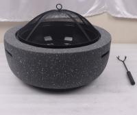 China MGO Stone Barbecue Fire Bowl Painted Steel Fire Pit Cool Camping Accessories 59.5X34.5cm for sale
