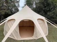 China 300*300*200CM 5M 280GSM Beige Waterproof Coated Cotton Lotus Design Glamping Outdoor Camping Tent for sale