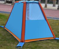China Blue 190T Polyester TPU Air Pop Up Tent Air Pole One Man Blow Up Dome Tent for sale