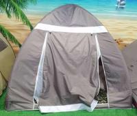 China Large 4 Person Inflatable Outdoor Tents Silver Colated 210T Dome Air Tent 200X200X150CM for sale
