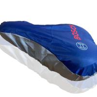 China Blue Waterproof Polyester Reflective Bicycle Seat Cover Bike Cycling Accessories 24.5X26CM for sale