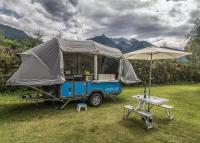 China 6X2X1M Outdoor Roof Top Tent Polyester Canvas Inflatable TPU Tube Frame Camper Trailer Tent for sale