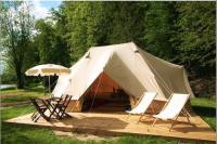 China 400X600X300CM Beige Cotton Canvas Outdoor Camping Tents Emperor Bell Tent Single Layer for sale