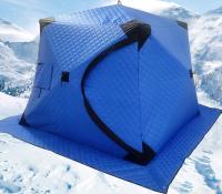 China 180X180X145CM Cotton Ice Fishing Pop Up Winter Shelter Blue Waterproof Coated Composite for sale