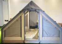 China Outdoor 300X200X200CM Canvas Inflatable Camping Tent House Double Layer Beige Cotton for sale