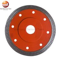 China 125mm Hot Pressed Sintered Continuous Turbo Diamond Cutting Disks With Flange for sale