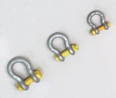 China JBB-12 Yellow Safety Bolt Type Shackle 12 Tonne WLL Anchor Bow - 1-1/4