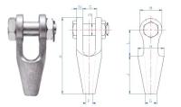 China Galvanized 8mm Wire Rope End Stop Open Spelter Socket SOA-08 with 5:1 Safety Factor and 1770 MPa Strength for sale