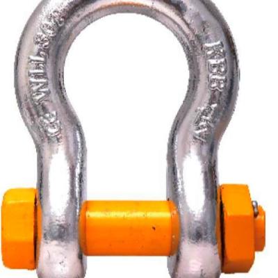 China 1.25 Inch 12 Tonne Bow Shackle with Safety Screw Pin - Type JB Wide Body Anchor Shackle for sale