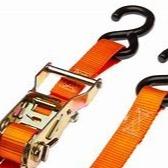 China Ratchet J Hook Tie Down Straps 10m 50mm 3000kg Breaking Load Polyester Webbing for sale