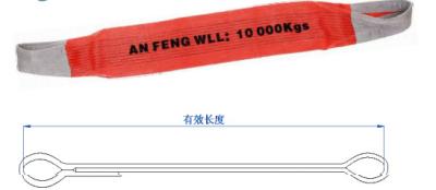 China Flat Double Layers High Strength Polyester Webbing Sling Eye and Eye 6:1 Safety Factor for sale