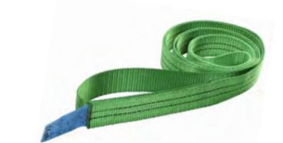 China 2T Flat Eye End Polyester Webbing Sling Green 1m - 50m Length for sale