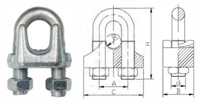 China Alloy Steel Wide Body Shackles U-Bolt Wire Rope Clip 7-1550 Metric Tons Capacity Hot Dip Galvanized for sale