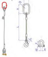 China Flemish Eye Sleeve Thimble Wire Rope Sling Assembly 1670 MPa 6x37 FC for sale