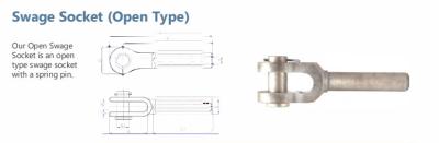 China Galvanized Carbon Steel Open Type Swage Socket 1/2