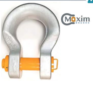 China 12 Tonne Wide Body Bow Shackle 1.25 Inch WLL Alloy Steel Safety Pin for sale