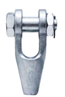 China SOA-08 Galvanized Open Spelter Socket with Cotter Pin for 8mm Wire Rope - 92 Ton MBL Capacity for sale