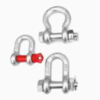 China Yellow Safety Bolt Type Shackle 12 Tonne WLL Carbon Steel Hot Dip Galvanized Industrial Lifting Hardware for sale
