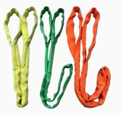 China 2 Tonne Eye & Eye Polyester Round Slings Heavy Duty Lifting 1m to 10m Lengths for sale