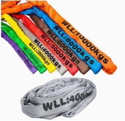 China 2 Ton Polyester Round Sling Eye & Eye Design 1-10m Lengths Industrial Lifting for sale