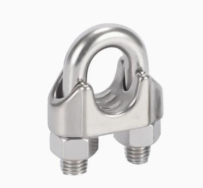 China SS304 Stainless Steel U Bolt Pipe Clamp M8 M10 M12 Wire Rope Hose Fastener for sale