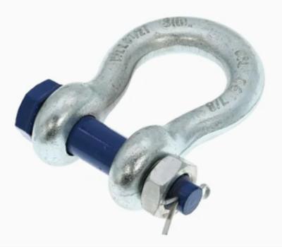 China G2130 US Type Bow Anchor Shackle High-Strength Alloy Steel Safety Bolt Nut 0.5T-100T for sale