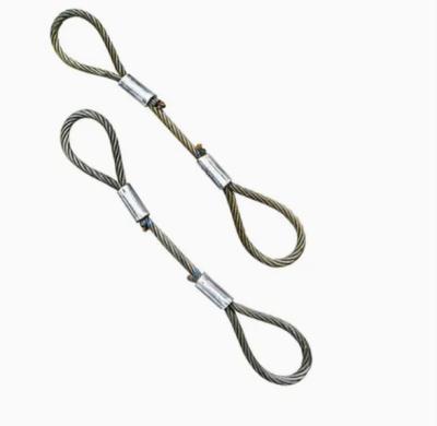 China Galvanized Steel Wire Rope Sling 8mm-52mm with Thimble Ends Custom Length Heavy Duty Lifting for sale