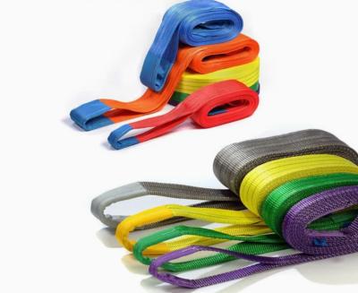China Polyester Webbing Textile Sling 8 Ton Blue Color for Heavy Duty Industrial Cargo Lifting for sale