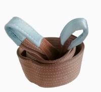 China 6 Ton Double Flat Polyester Webbing Sling UV Chemical Resistant Lifting Belt 75mm for sale