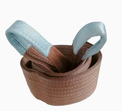 China 6 Ton Double Flat Polyester Webbing Sling UV Chemical Resistant Lifting Belt 75mm for sale