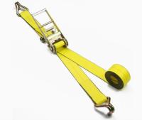 China 75mm Heavy Duty Ratchet Strap 16200 lbs Break Strength Double J-Hook Polyester Webbing for sale