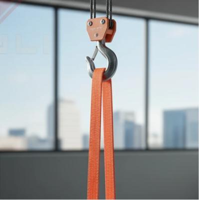 China 100% Polyester Flat Woven Webbing Sling 7:1 Safety Factor EN1492-1 1T to 12T for sale