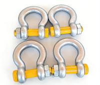 China Forged Bolt Type Bow Shackle 0.5-55T WLL ASME B30.26 Alloy Steel Rigging Hardware for sale