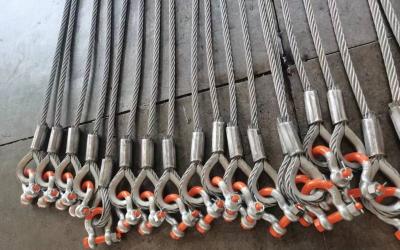 China Pressed Flemish Eye Wire Rope Sling with Bow Shackle 16mm 8.5T WLL UniCore for sale