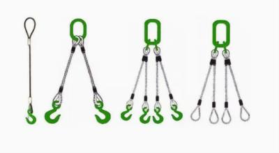 China Heavy Duty Steel Wire Rope Slings 1 to 4 Leg 8mm to 52mm IWRC for Industrial Lifting for sale