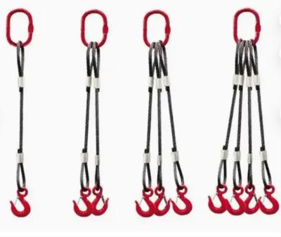 China Four-Leg Pressed Wire Rope Sling Grommet 8mm-36mm Customizable Length Heavy Duty Lifting for sale