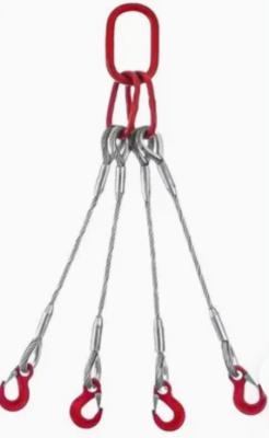 China 3 Ton 4 Leg Steel Wire Rope Sling Assembly 3000 kg Lifting Capacity for Container Handling for sale