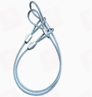 China 5 Ton Single Leg Wire Rope Sling with Rings Thimbles 10000 lbs 4.5 MT ASME EN for sale