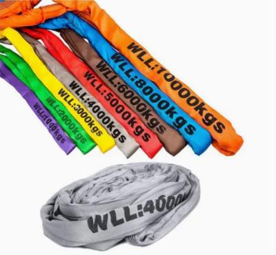 China 100% Polyester Endless Round Sling 1-12 Ton EN 1492-1 Heavy Duty Lifting Sling for sale