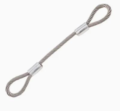 China Galvanized Wire Rope Sling with Thimbles Both Ends 8mm to 20mm EN 13414 ASME B30.9 for sale