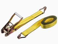 China Safety Polyester Lifting Sling with Ratchet Tie Down Belt 2in x 10ft 6000 lbs WLL Dual-Function Load Control for sale