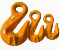 China G80 Drop Forged Painted Eye Grab Hook 8mm to 16mm 2.5 to 4 Tonne WLL for Overhead Lifting for sale