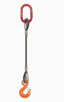 China Heavy Duty Single Leg Wire Rope Lifting Sling 6mm-32mm with Forged Steel Hook 5:1 Safety Factor for sale