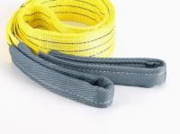China 3 Ton Yellow Polyester Flat Webbing Sling EN1492-1 for Industrial Lifting OEM Custom Length for sale