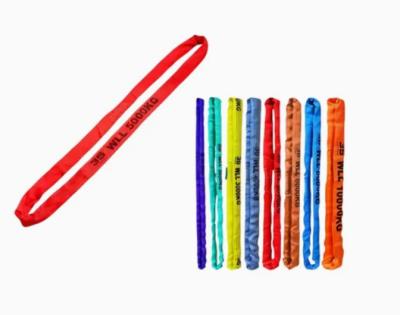 China Heavy Duty Round Webbing Sling for Cargo Hoisting Work with High Strength Polyester Construction for sale